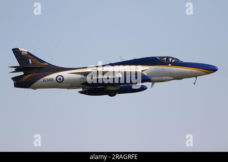 XE688, a Hawker Hunter T72 operated by Hawker Hunter Aviation, an ...