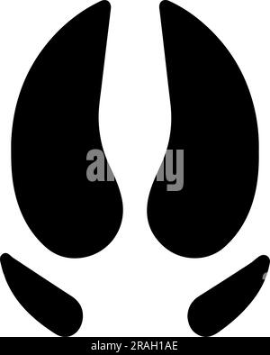 Boar Footprint. Black Silhouette Design. Vector Illustration Stock ...