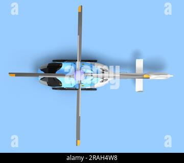 multipurpose passenger helicopter for air transportation back view 3d ...