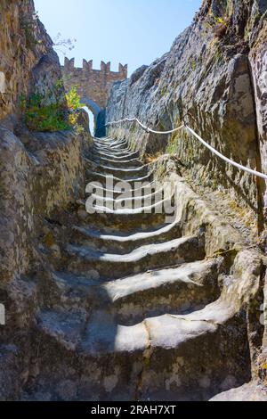 castle of Sperlinga, Sicily, on a rock in one of the most beautiful ...