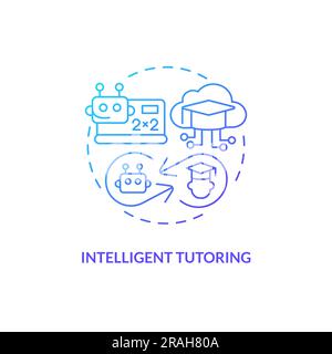 Intelligent tutoring system blue gradient concept icon Stock Vector ...