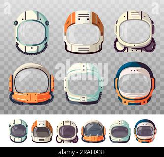 Kids astronaut space helmet for photo booth, vector spaceman cosmonaut ...