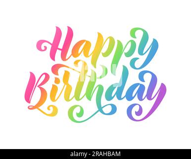 Invitation Word Text with Handwritten Rainbow Vibrant Colors and ...