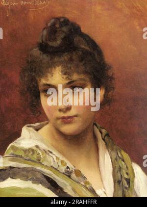 Blaas Eugene De - Portrait of a Young Italian Woman Stock Photo - Alamy