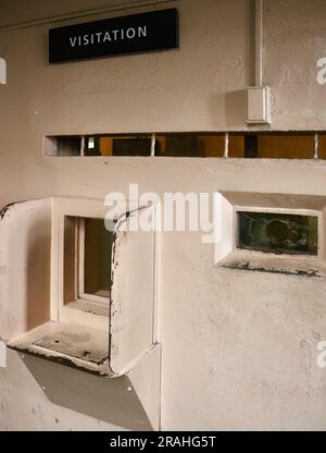 Visitation window, Alcatraz Penitentiary, Alcatraz Island, San ...