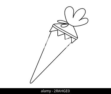 School sugar cone in simple line style.Vector illustration for color ...