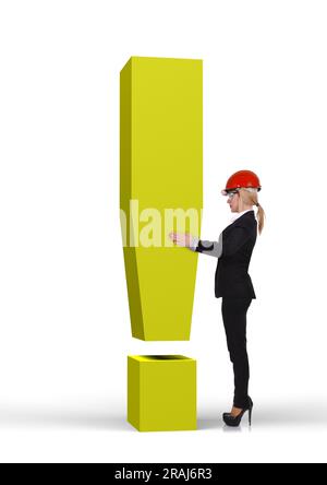 Business concept with the exclamation mark and business person Stock ...