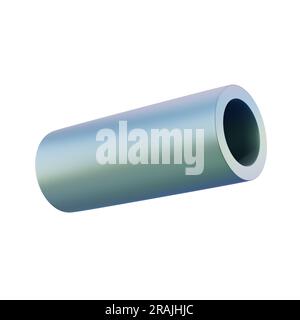 3d shape metallic pipe. Realistic geometric glossy pink and lilac ...