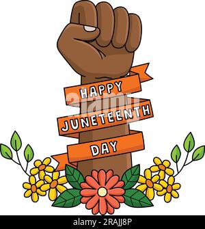 Happy Juneteenth Cartoon Colored Clipart Stock Vector Image & Art - Alamy