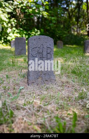 boundary stones in germany in rauscherpark Stock Photo - Alamy