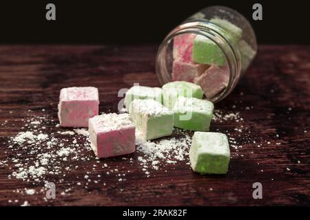 Colored portion scrubs in the form of sweets oriental sweets sprinkled ...