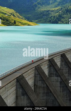 The Roseland dam in the French Alps is a water storage structure for ...