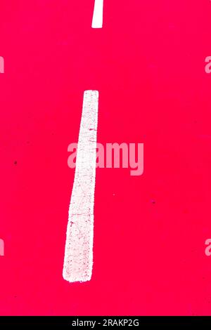 Dashed line. Markings on the road. White dotted line on the asphalt ...