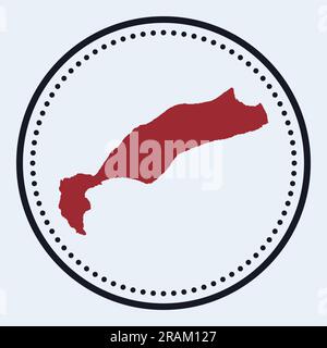 Kos icon. Round logo with island map and title. Stylish Kos badge with ...