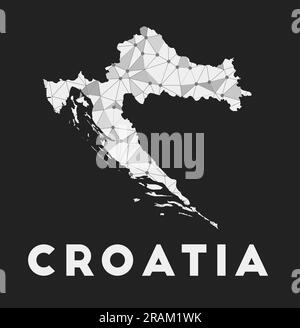 Network map of Croatia. Country digital connections map. Technology ...