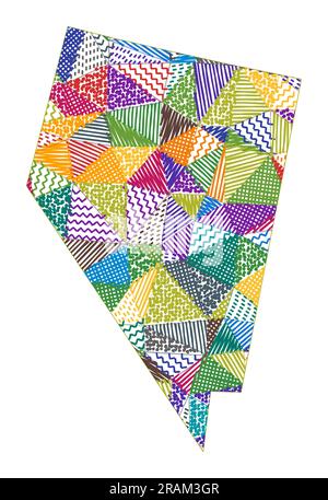 Polygonal map of Nevada. Geometric illustration of the US state in ...
