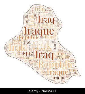 Iraq map in modern style with flag of Iraq on left side. Vector ...
