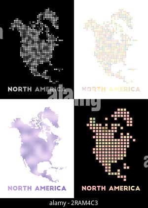 North America map collection. Borders of North America for your ...
