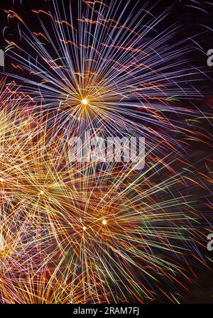 Canada Day Fireworks, Long exposure Stock Photo - Alamy