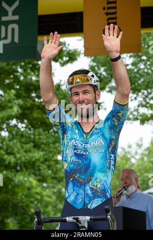 Nogaro, Gers, France, 4th July 2023, ADAM YATES of UAE TEAM EMIRATES in ...