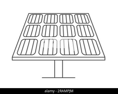 Solar panel field icon outline vector. Sunlight grid roof. Setup ...