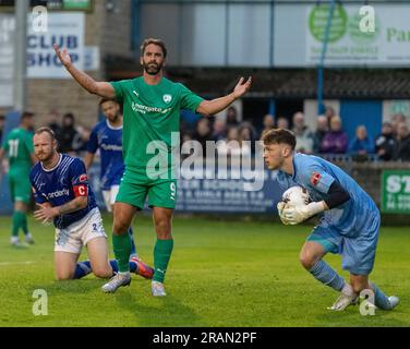 Matlock, Derbyshire, England 4th July 2023. Liam Mandeville celebrates ...