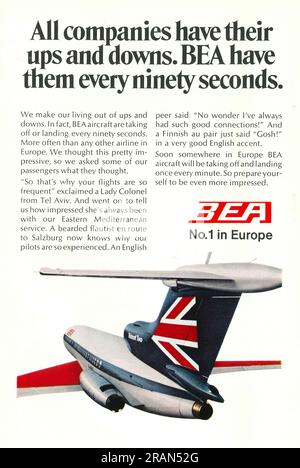 Vintage BEA British European Airlines 1950's Aviation Travel Poster ...