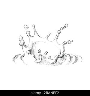 Hand drawn water splash vector illustration Hand drawn water splash ...