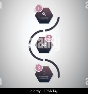 Infographic Concept with Hexagons - Flow Chart, Timeline Stock Vector ...