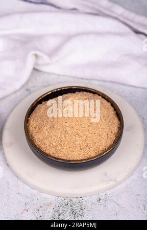 Breadcrumbs on grey background. Breadcrumbs flour in bowl Stock Photo ...