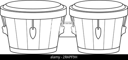 Bongo drum music instrument with melody symbols illustration Stock ...