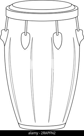 Conga drawing, illustration, vector on white background Stock Vector ...