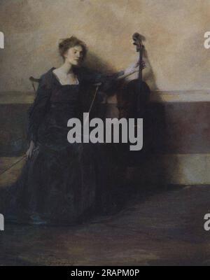 Lady with a Cello by Thomas Dewing Stock Photo - Alamy