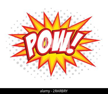 Pow! Comic speech bubble with explosive text effect. Cartoon pop art ...
