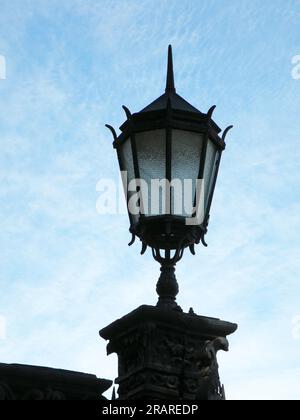 Old metal street lamp and colonial style in the historic city of Paraty ...
