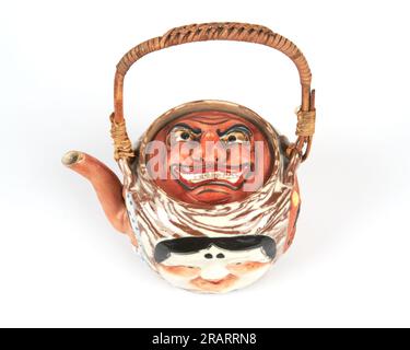 Antique Japanese Banko Ware porcelain teapot in the form of five Noh ...