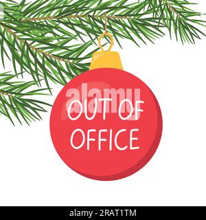 auto responder out of office written on a laptop screen; winter ...