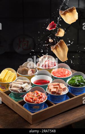 traditional hot pot combo, sweet garlic, and beef slices. It’s very ...