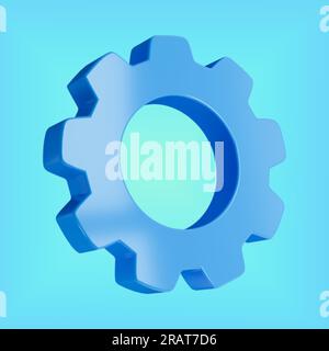 Realistic gear sign 3d Illustration icon on white empty background ...