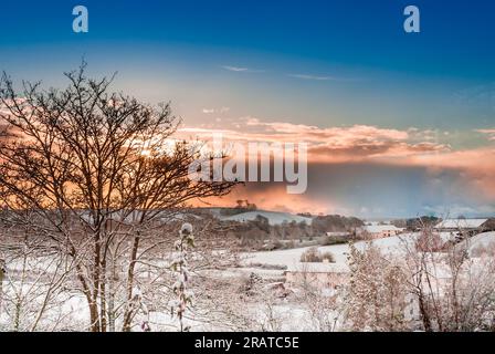 Snow in the Otter Valley Stock Photo - Alamy