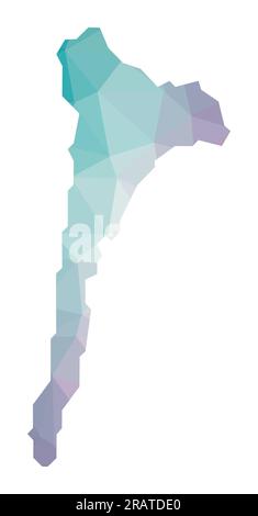 Low poly map of Ko Samet. Geometric illustration of the island. Ko ...