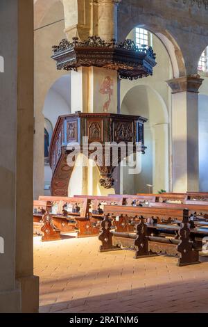 Historical Santa Maria del Castello church in Giornico village, Ticino ...