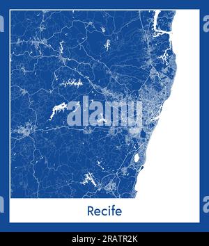 City Map Recife Brazil South America vector illustration black white ...