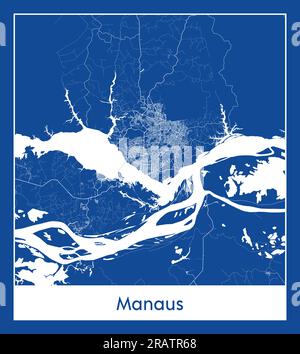 City Map Manaus Brazil South America vector illustration Stock Vector ...