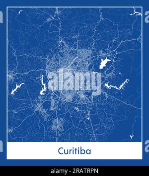 City Map Curitiba Brazil South America vector illustration black white ...