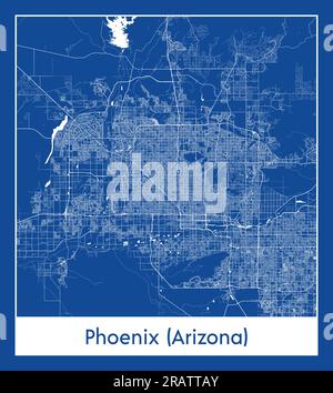 City Map Phoenix (Arizona) United States North America vector ...