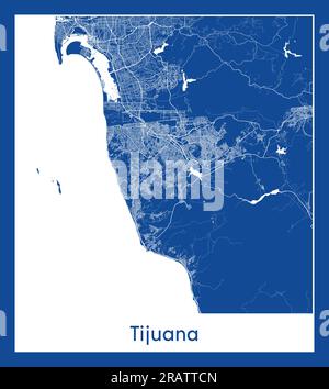 City Map Tijuana Mexico North America vector illustration Stock Vector ...
