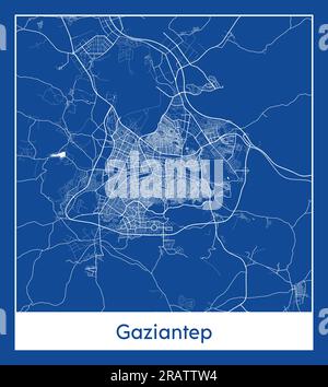 City Map Gaziantep Turkey Asia vector illustration black white Stock ...