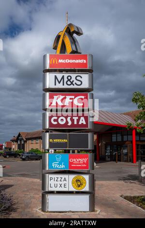 Cambridge Extra Service Station on the A14 in Cambridgeshire Stock ...