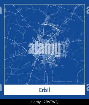 City Map Erbil Iraq Asia vector illustration black white Stock Vector ...